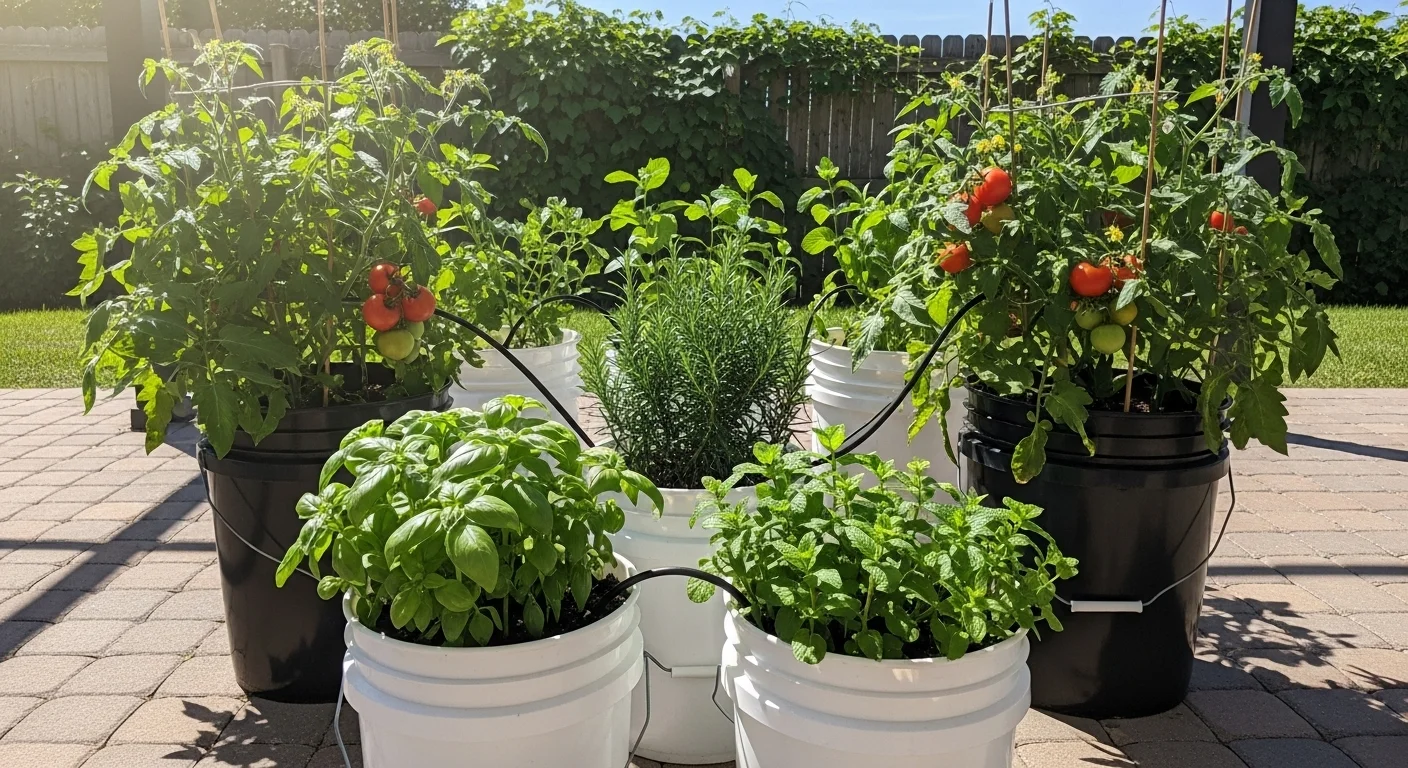 How to Set Up a Self-Watering Bucket Garden (Cheap + Easy ...